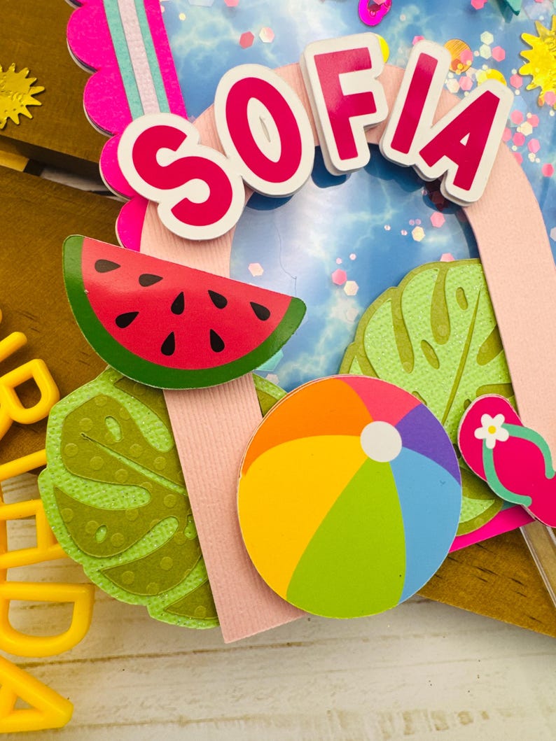 Pool Party Cake Topper: Splish Splash Summer Birthday Decoration - Etsy