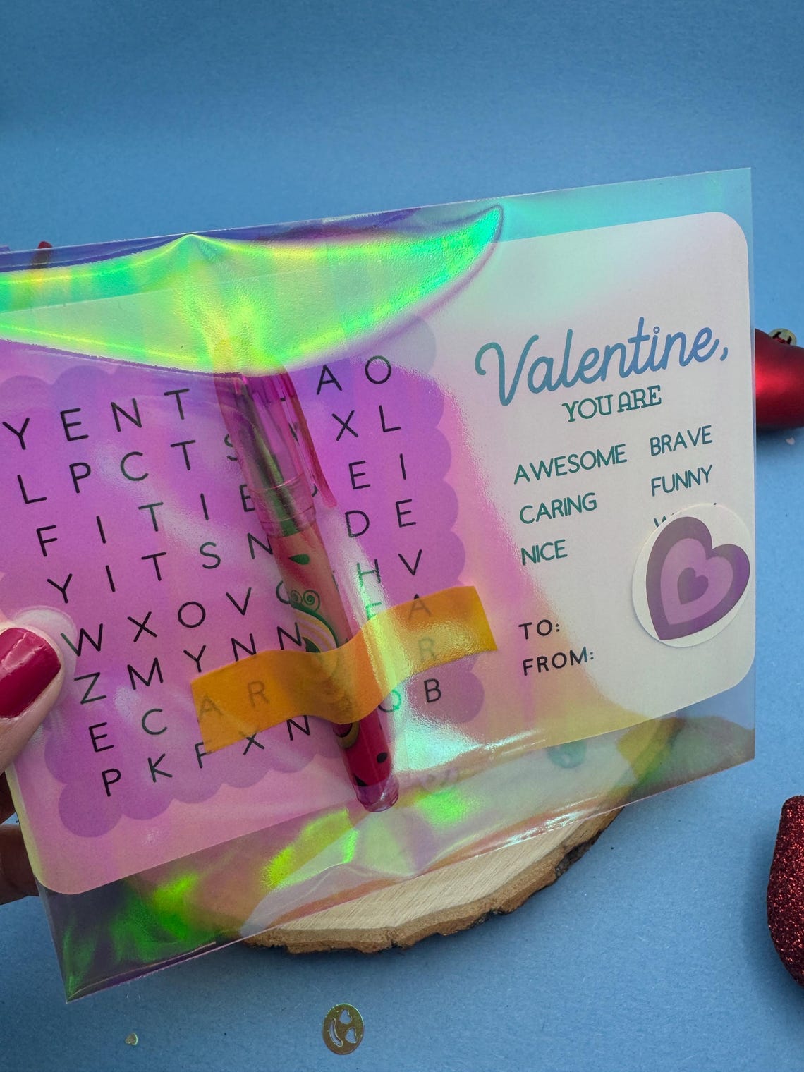 Valentine's Day Card Set for Kids: Word Search Game, Pen Included - Etsy