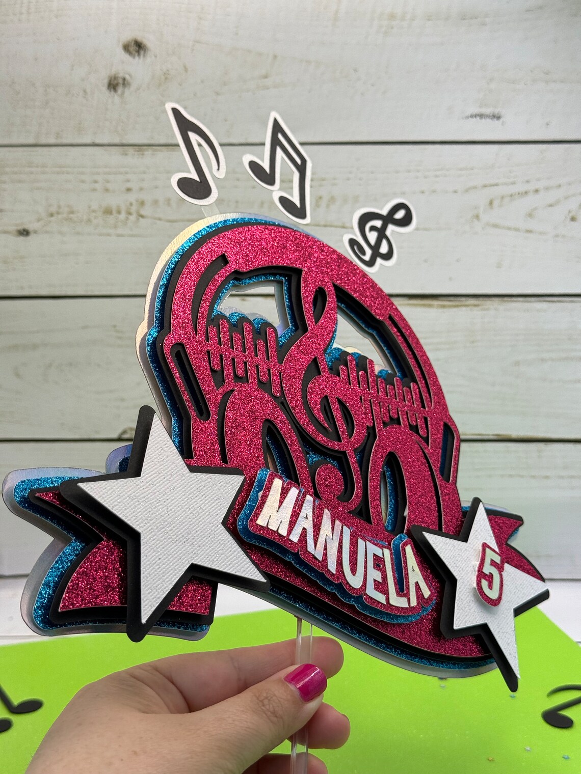 Glitter Music Cake Topper: Custom Headphone Theme Party Decor - Etsy