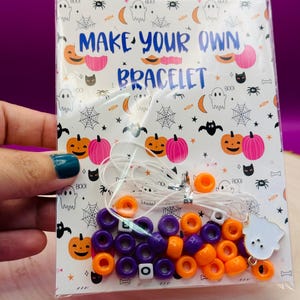 Halloween DIY Kit, Craft Activity for Kids, Stretchy Bracelet Craft Kit ...