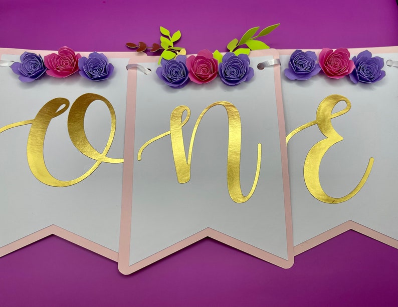 First Birthday Banner: White & Gold High Chair Decoration - Etsy