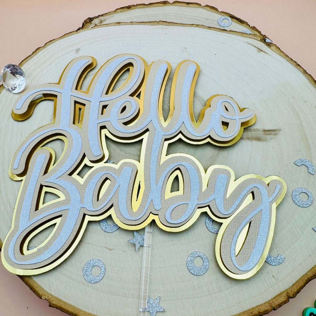 Hello Baby Cake Topper, Baby Shower Cake Topper, New Baby Cake Topper ...