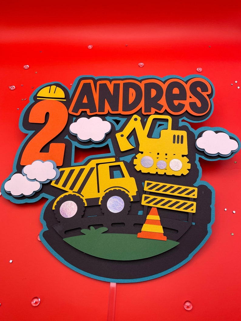 Cars Cake Topper Construction Cake Topper for Boys 2 Years Birthday ...