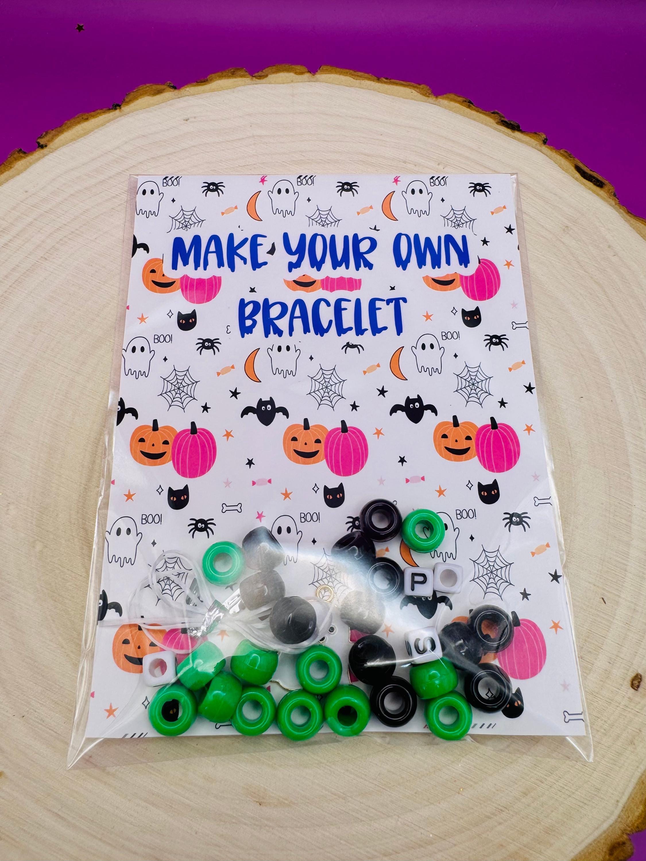 Halloween DIY Kit, Craft Activity for Kids, Stretchy Bracelet Craft Kit ...