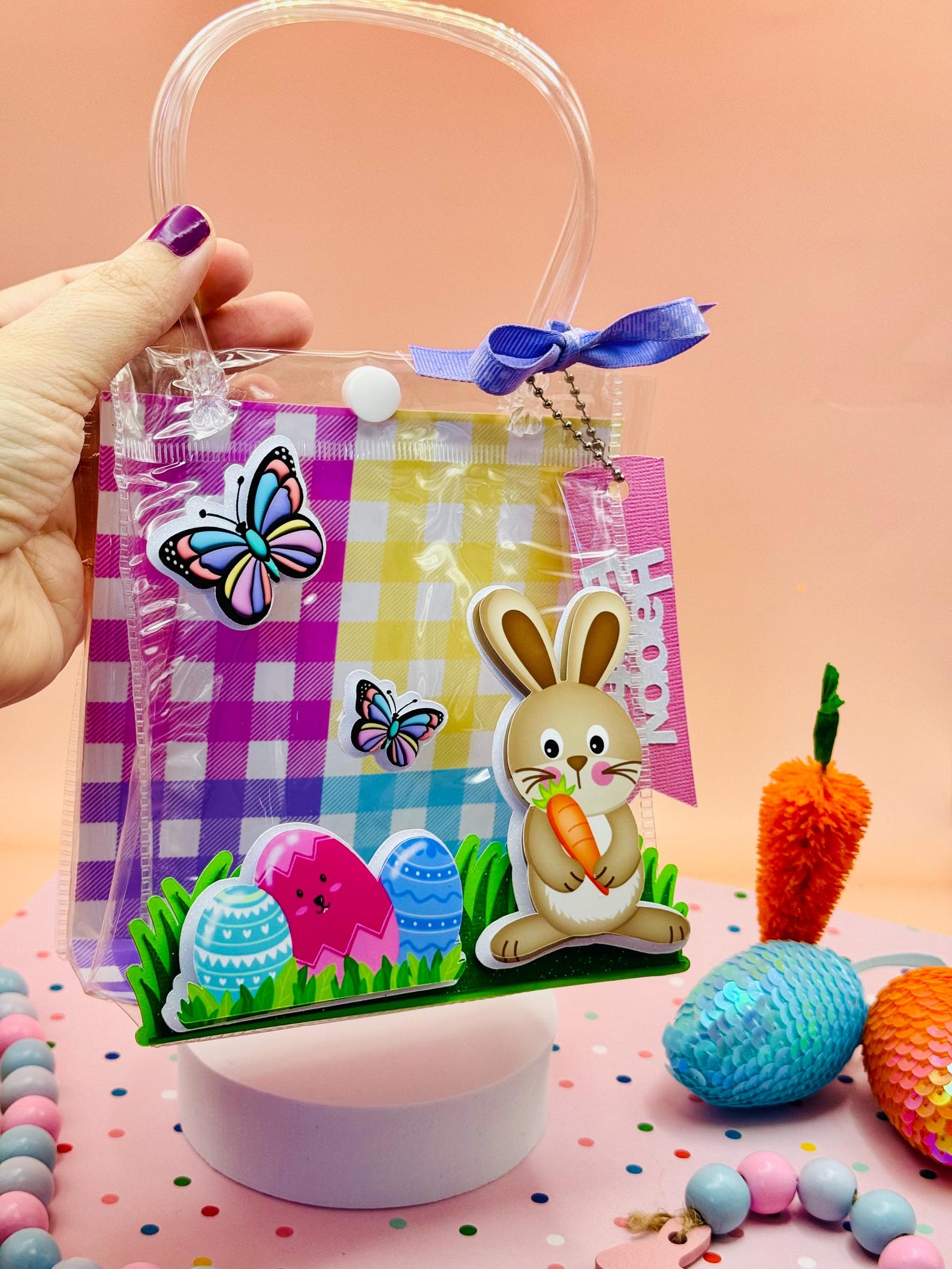 Easter Bunny Gift Bags With Handles Easter Egg Hunt Bag for Kids ...