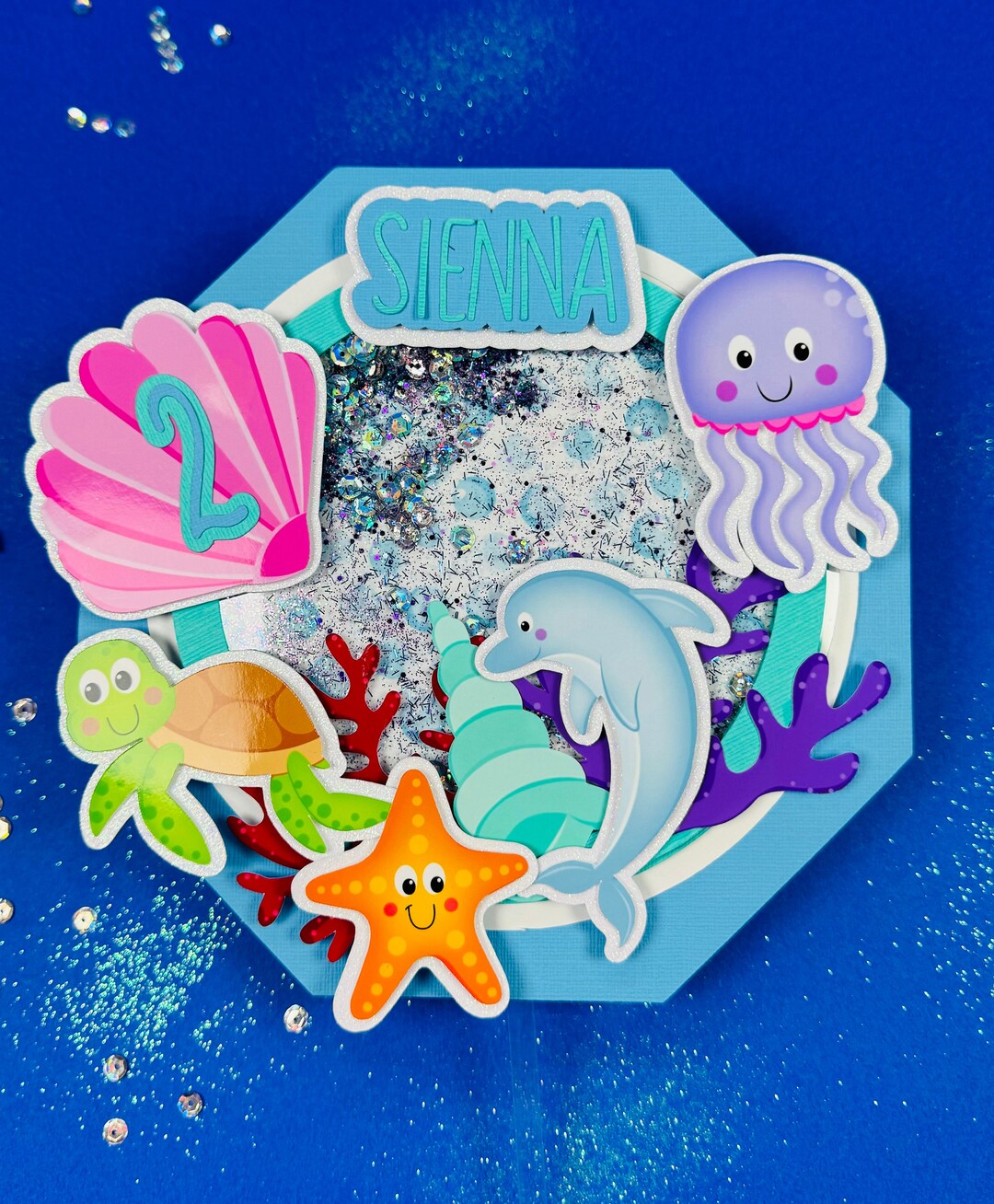 Sea Shaker Cake Topper,sea Animals Custom Cake Topper,animal Sea Cake ...