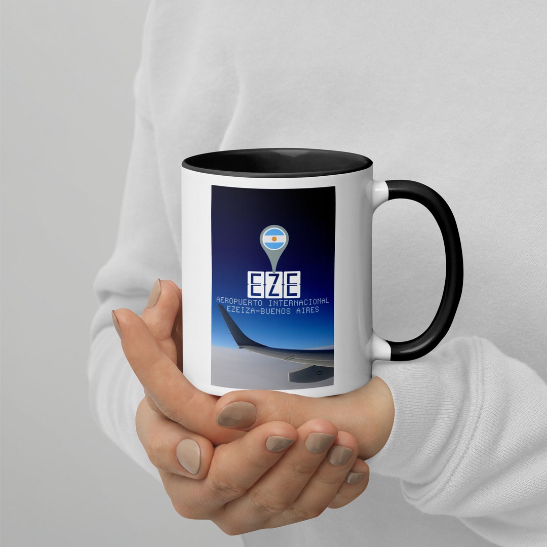 World Airports EZE White Glossy Mug - Etsy