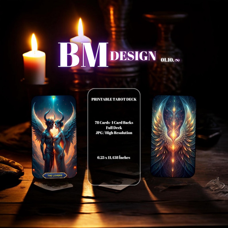 Printable Tarot Card , Complete Tarot With 78 Cards , Angel's Wing ...