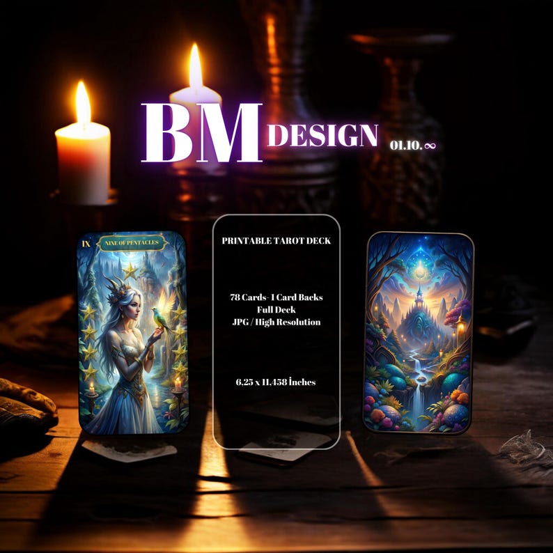 Digital Tarot Deck Card , Complete Tarot With 78 Cards , Printable ...