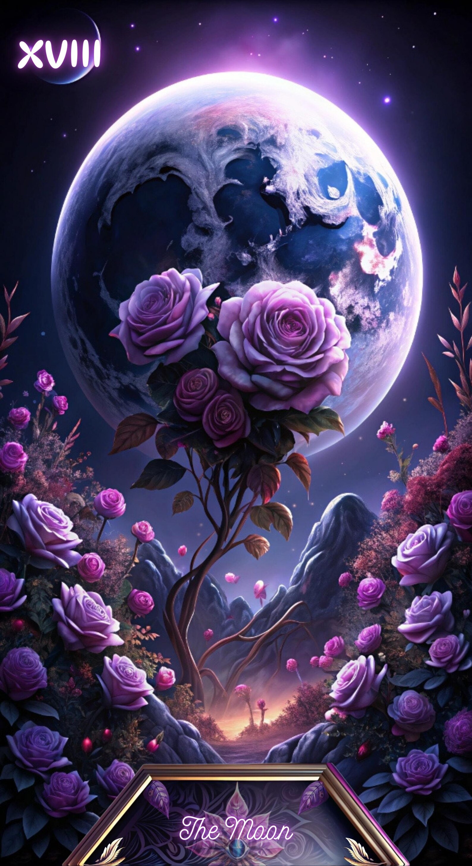 Digital Tarot Deck Card , Complete Tarot With 78 Cards ,purple Garden ...