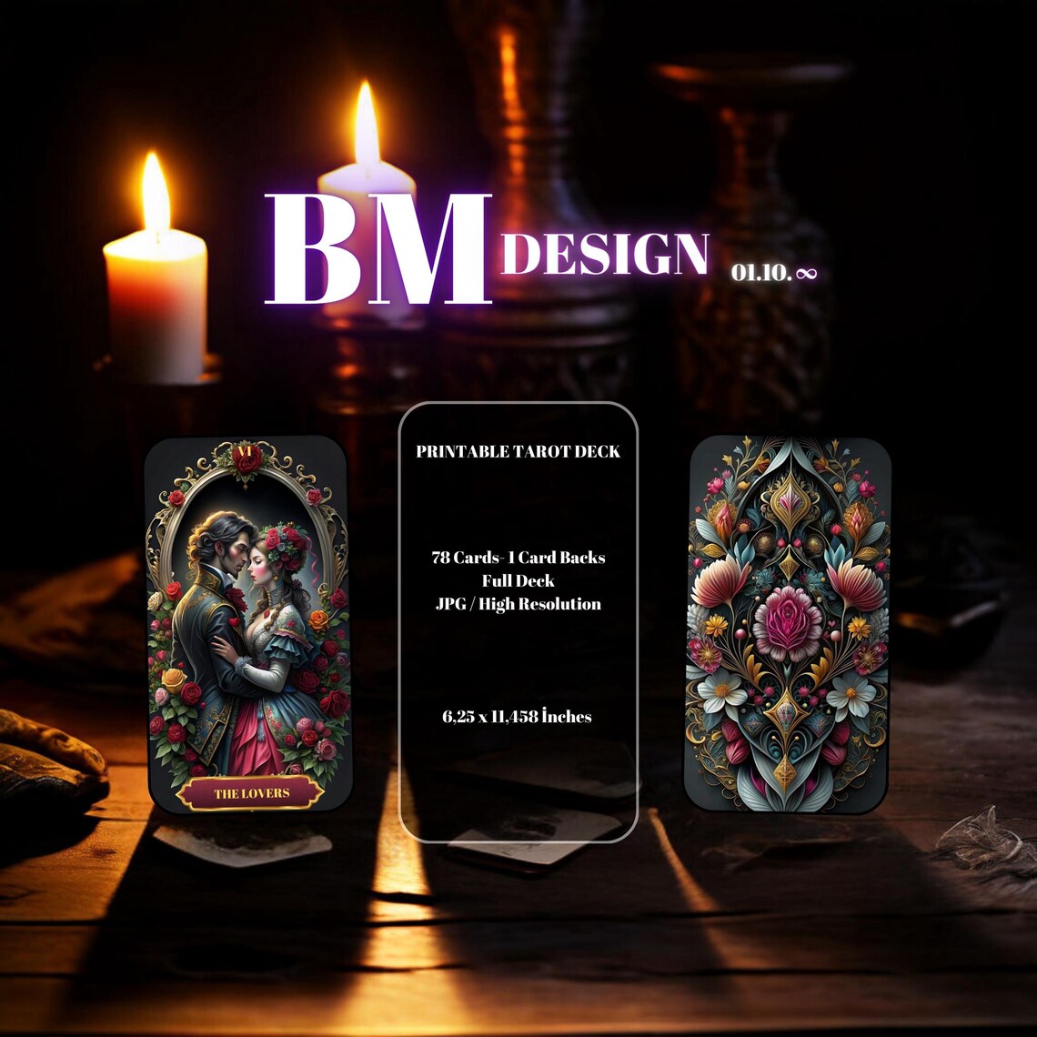 Rose Digital Tarot Deck , Complete Tarot With 78 Cards , Printable ...