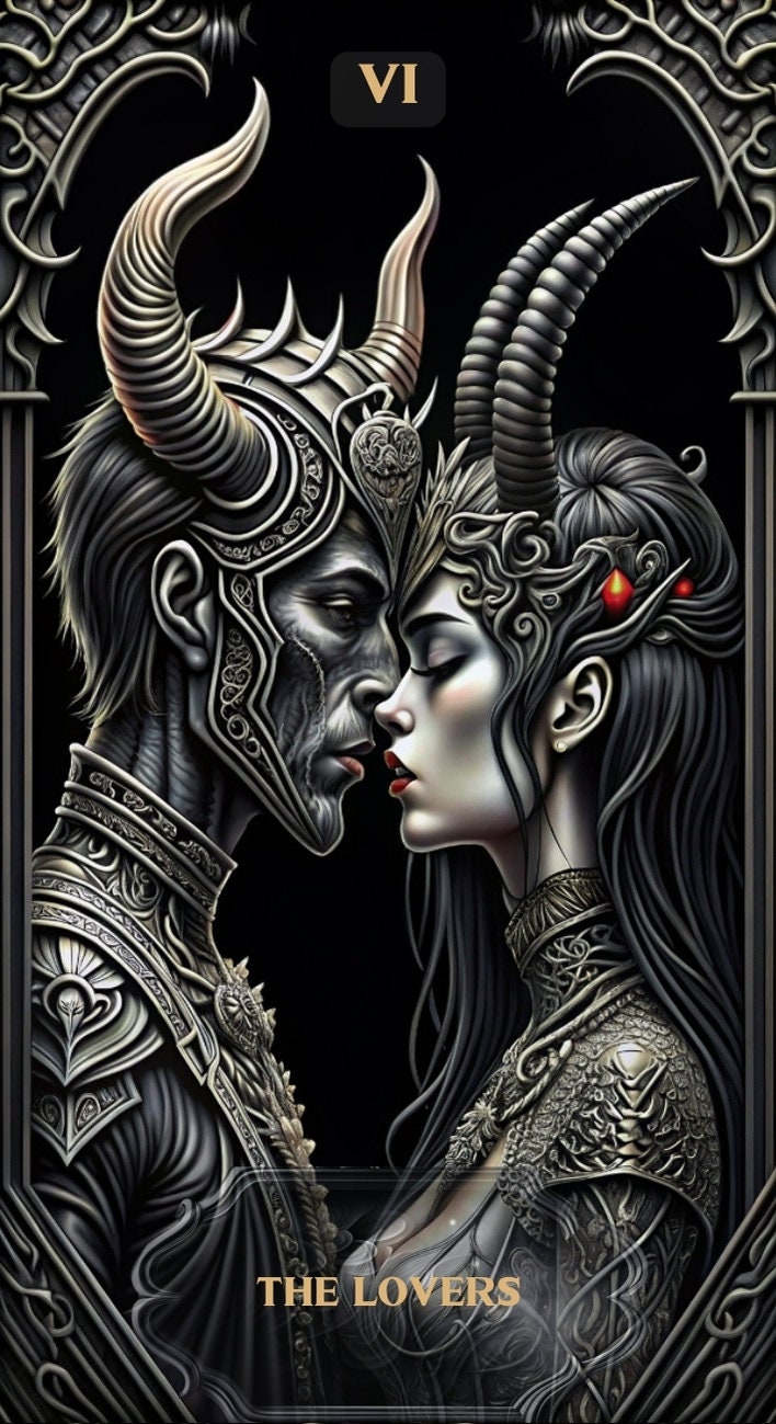 Digital Tarot Deck Card , Complete Tarot With 78 Cards , Black and ...
