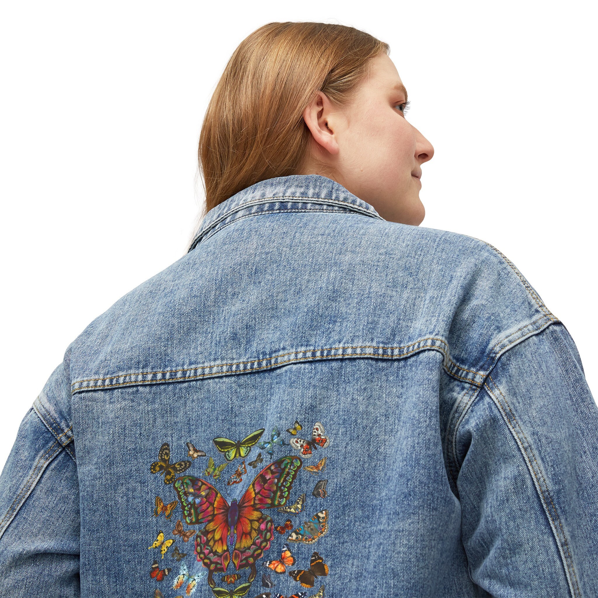Vintage Butterfly Denim Jacket Cottage Core Jacket Moth Aesthetic ...
