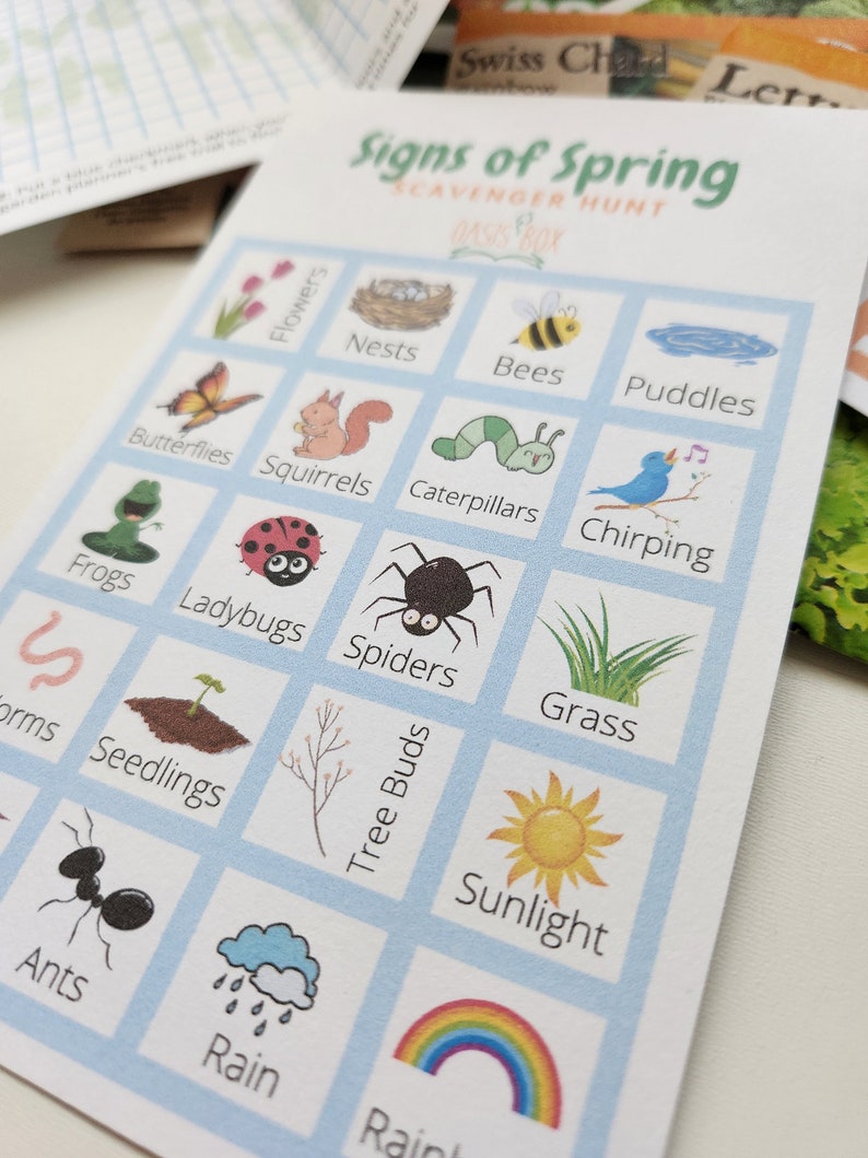 Scavenger Hunt Spring Activities Signs of Spring - Etsy