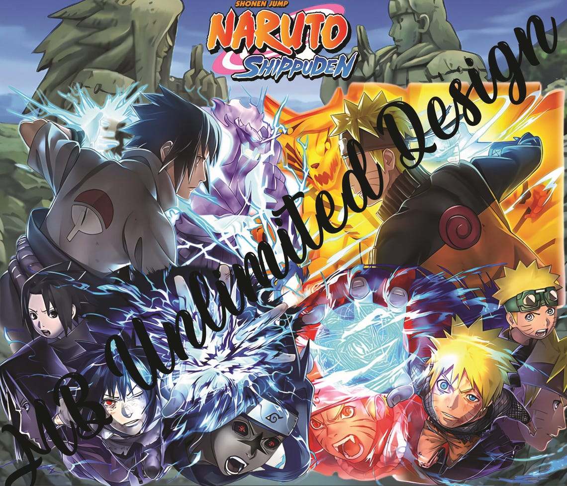 Naruto Shippuden Final Battle Skinny Tumbler 20oz Wrap Sublimation ...