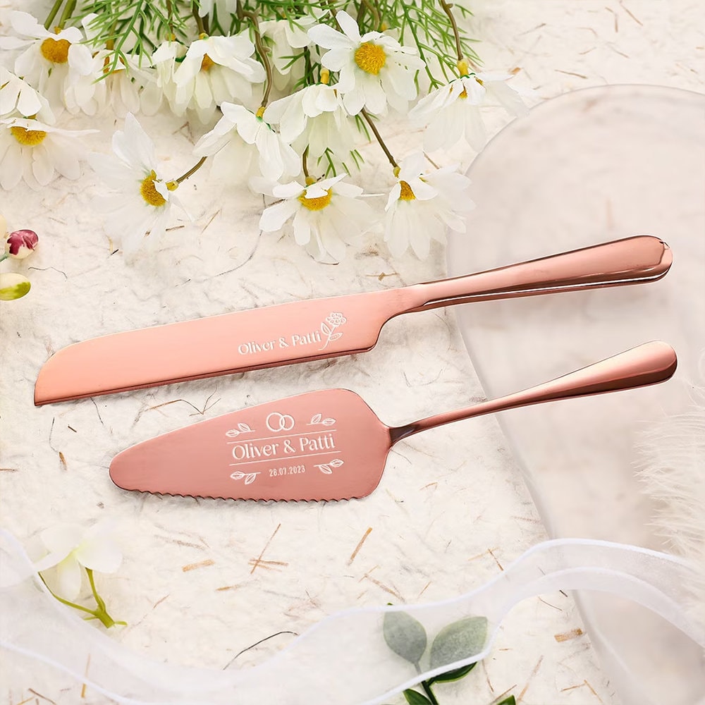 Personalized Engraved Cake Server & Knife Cake Cutting Set, Engraved ...