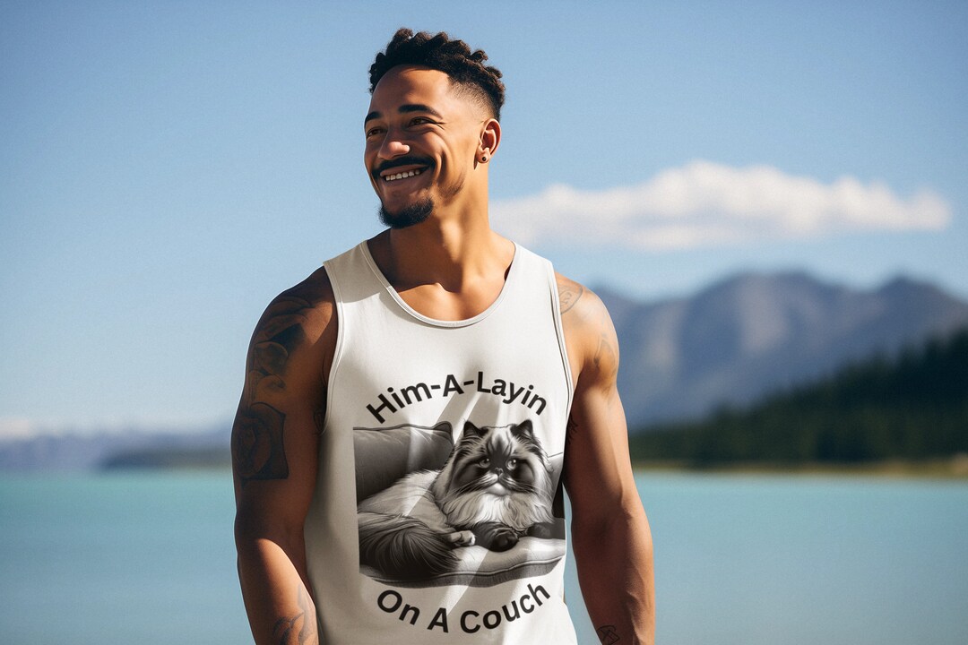 Him-a-layin on A Couch Tank Top| Funny Cat Lovers Tops | Gift for Owner ...