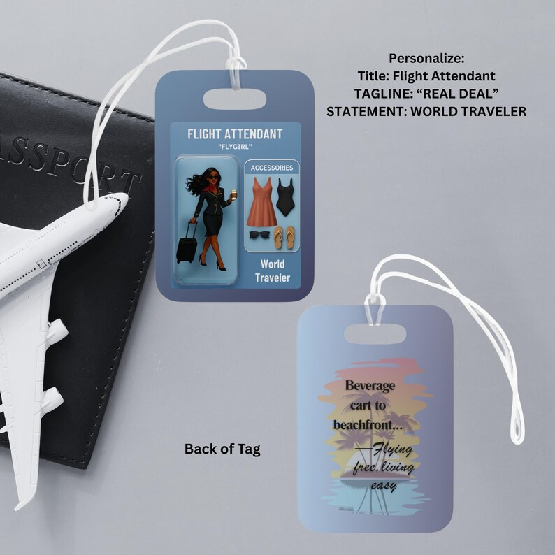Personalized Flight Attendant Luggage Tag: Flight Crew Bag Accessory - Etsy