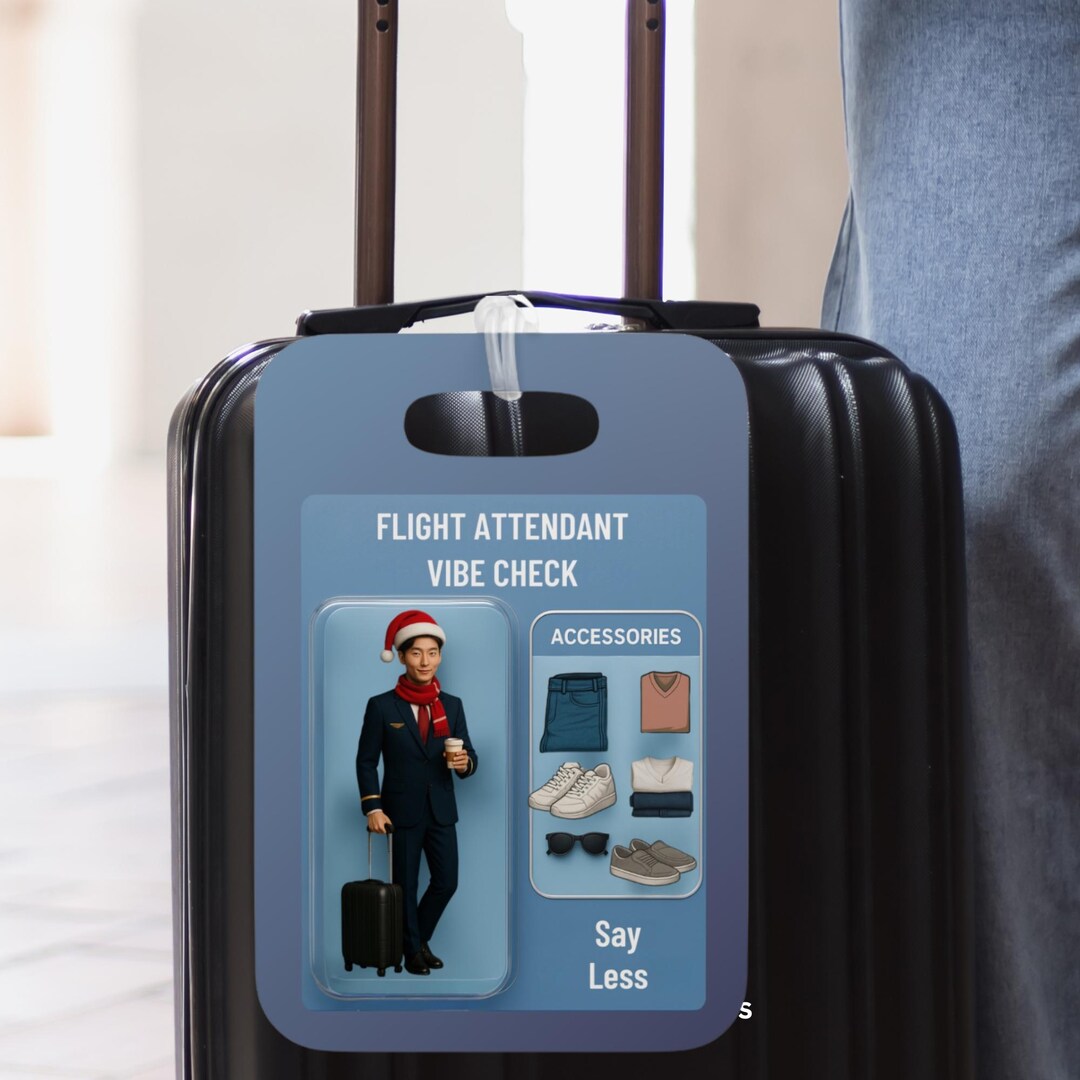 Personalized Flight Attendant Luggage Tag: Custom Crew Bag Accessory (P ...