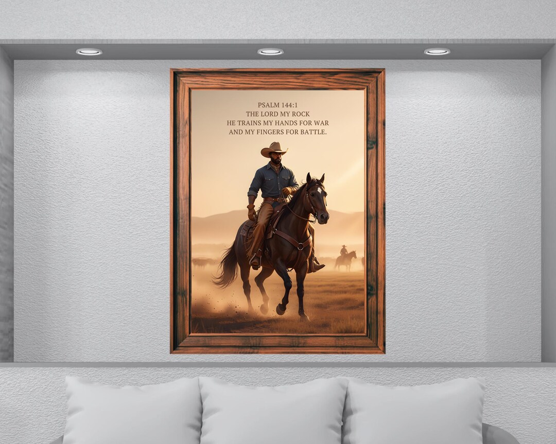 Black Cowboy Scripture Wall Art: Psalm 144 (digital Download) - Etsy