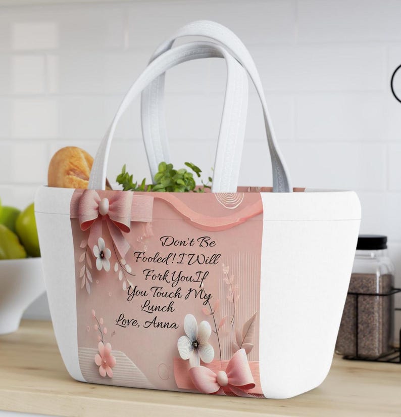 Sassy Sips & Snacks Pink Coquette Personalized Insulated Carry Food ...