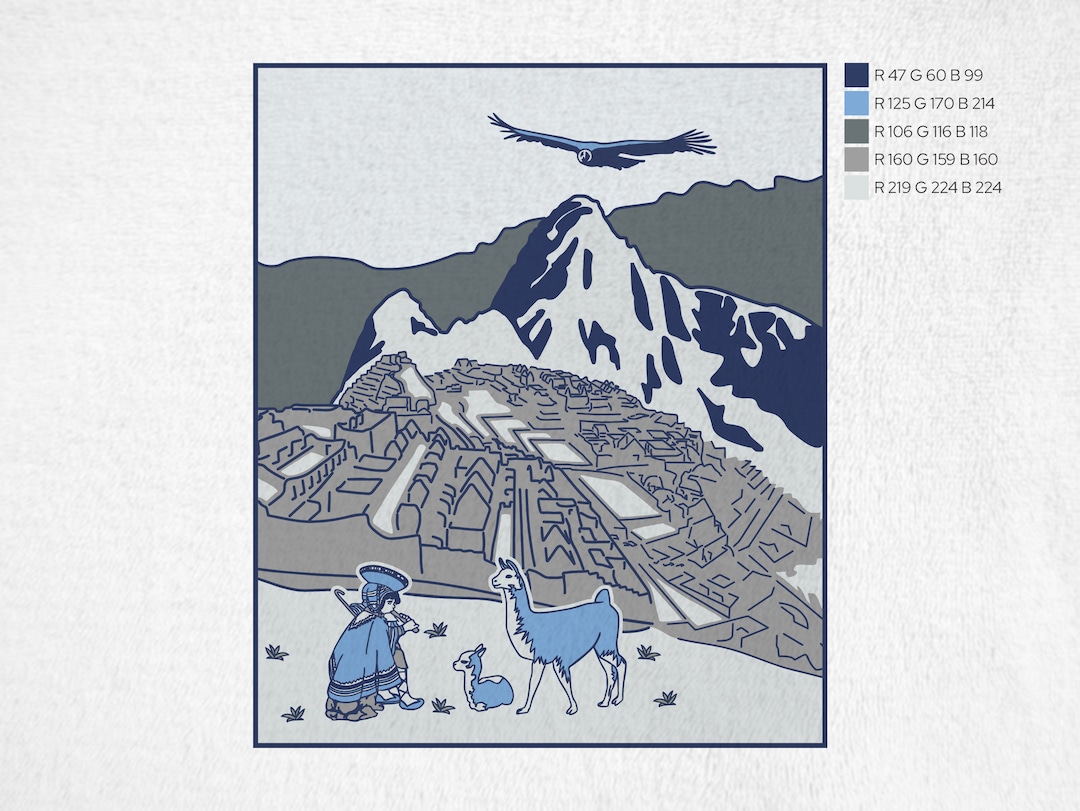 Machu Picchu SVG, Digital Vector Image, Peru Landmark Drawing, Instant ...