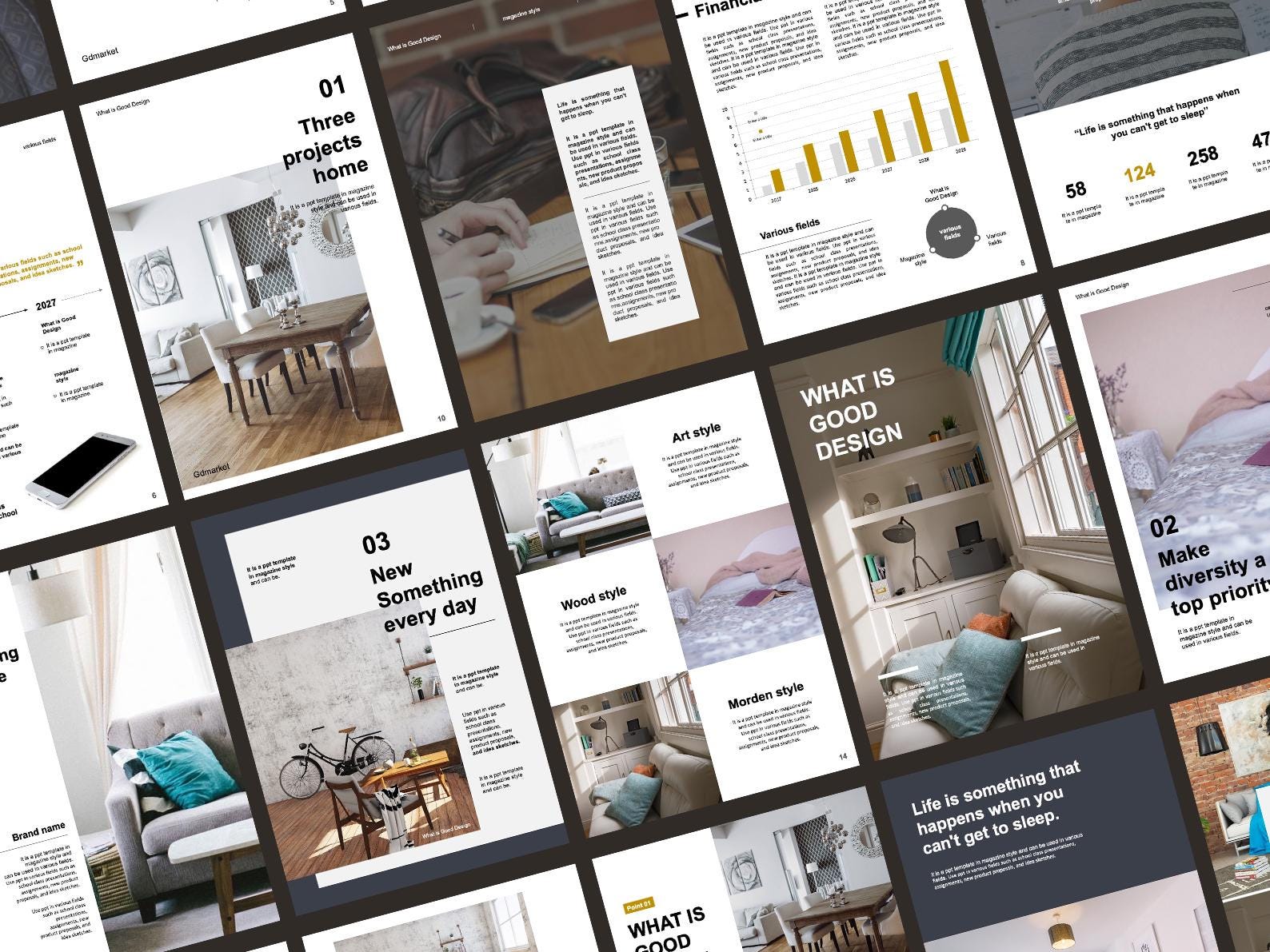 Editable Magazine Style Presentation 20+20 Slides Template – Horizontal ...