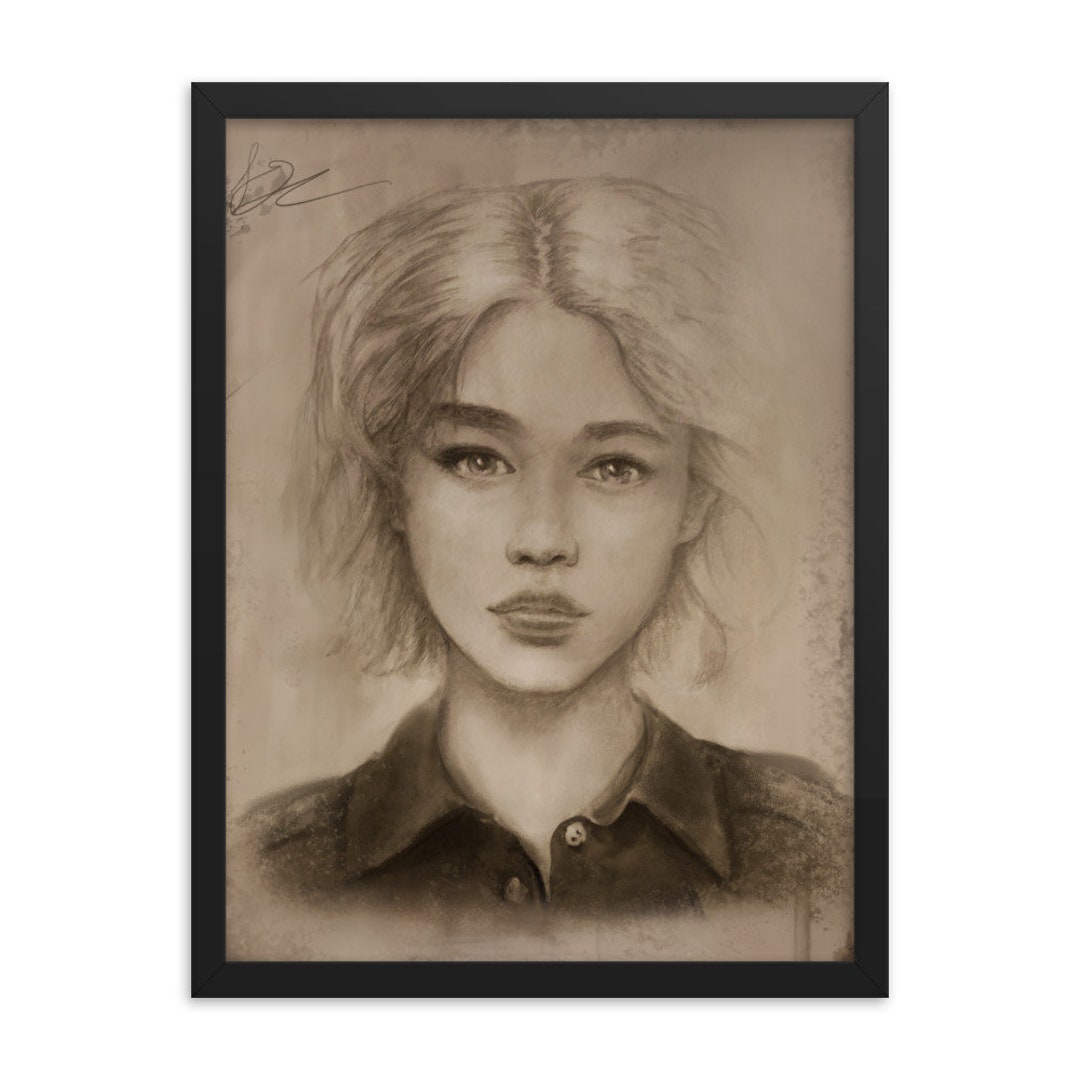 Beauty of Resilience Wall Art, Sketch of a Beautiful Woman, Wall Decor ...