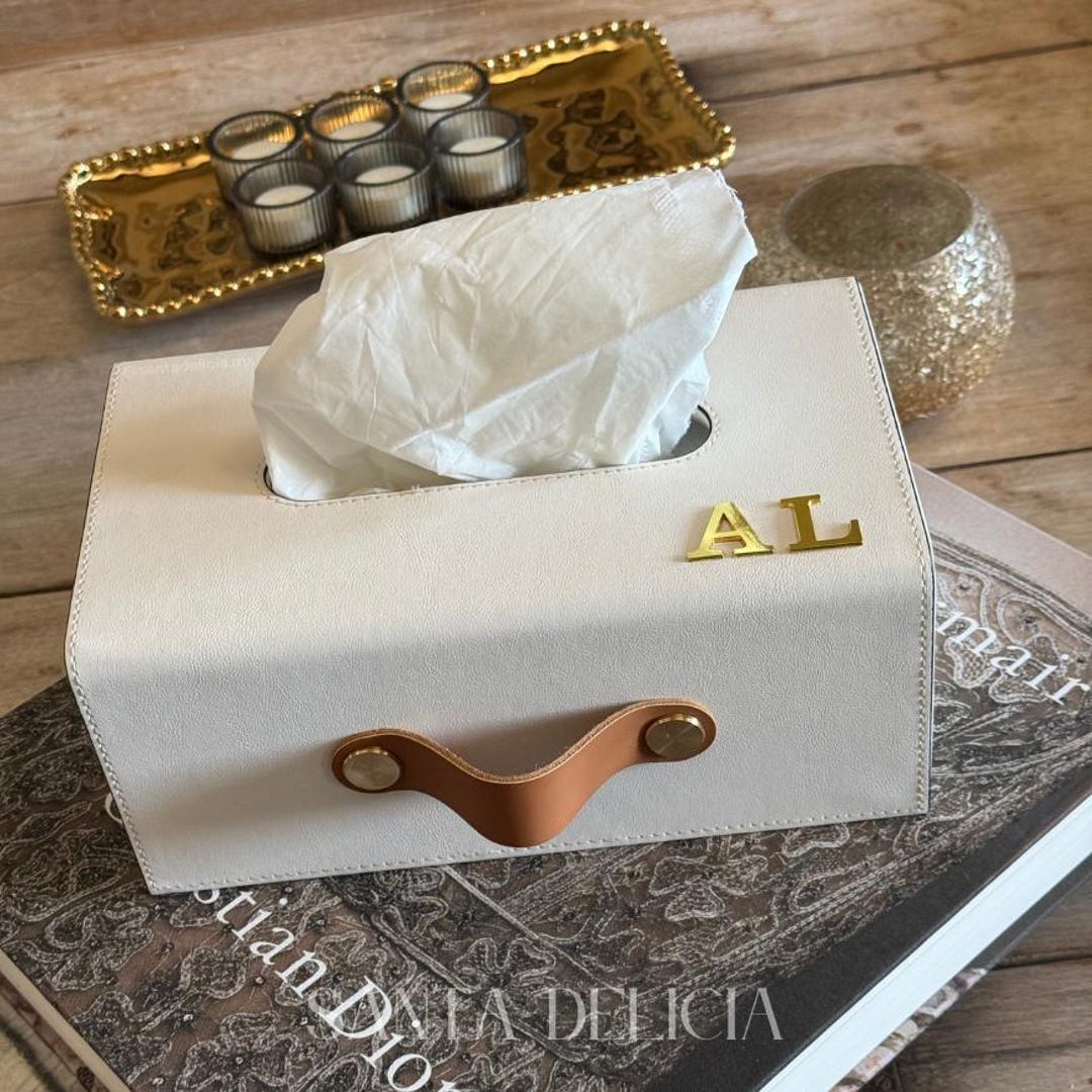 TISSUE BOX COVER, Personalized – Rectangle Leather Cover Tissue Cover ...