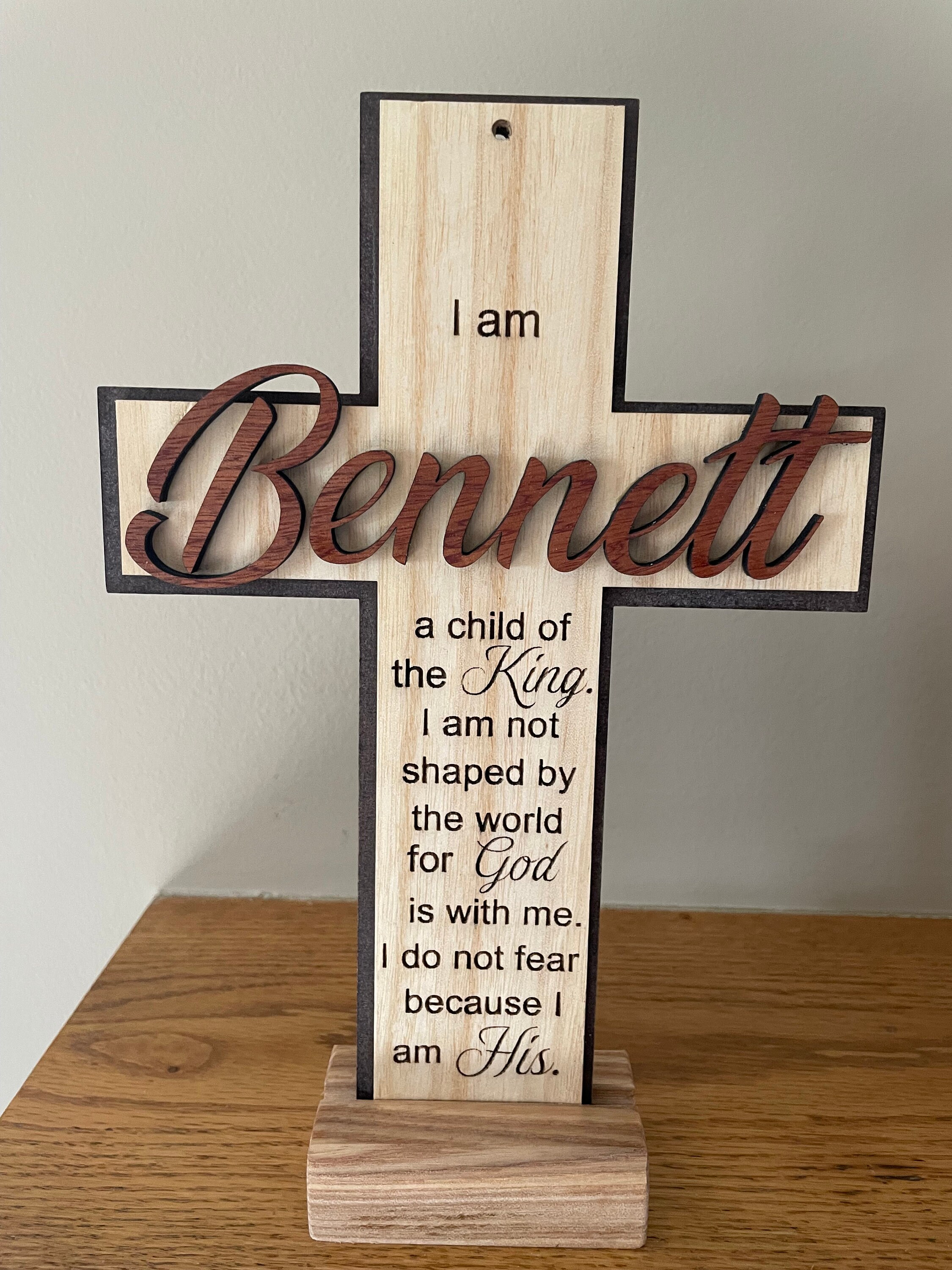Custom Personalized Wooden Cross, Birth, Born, Baptism, Dedication ...