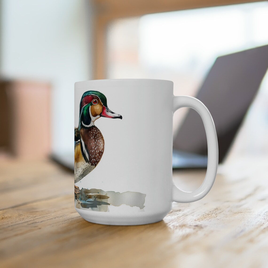 Wood Duck Mug 15oz Duck Mug, Wood Duck Watercolor Mug Gift for Dad. - Etsy