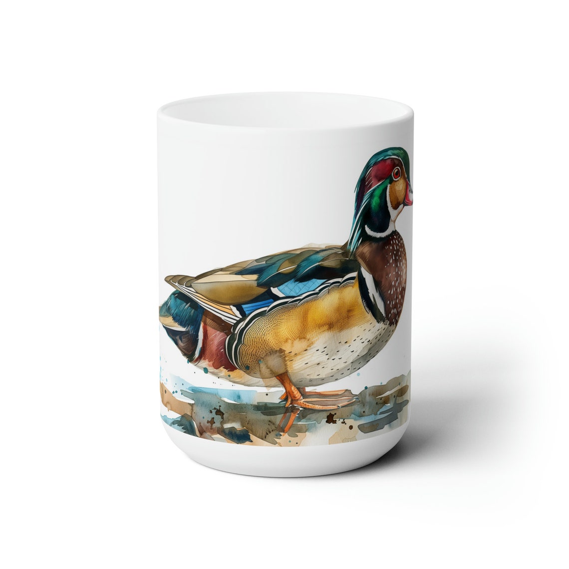 Wood Duck Mug 15oz Duck Mug, Wood Duck Watercolor Mug Gift for Dad. - Etsy