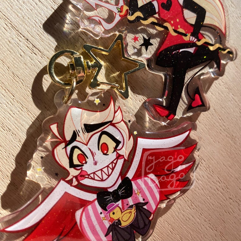 Hazbin Hotel Lucifer and Charlie Morningstar Acrylic Keychains Set 3/7 ...