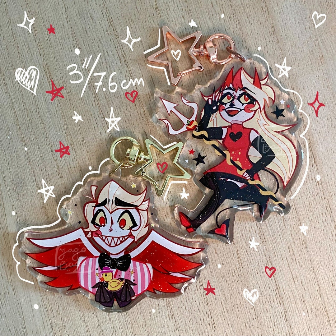 Hazbin Hotel Lucifer and Charlie Morningstar Acrylic Keychains Set 3/7 ...