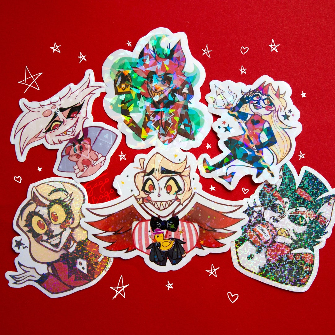 Hazbin Hotel Stickers - Vinyl Holographic Handmade Character Sticker - Etsy