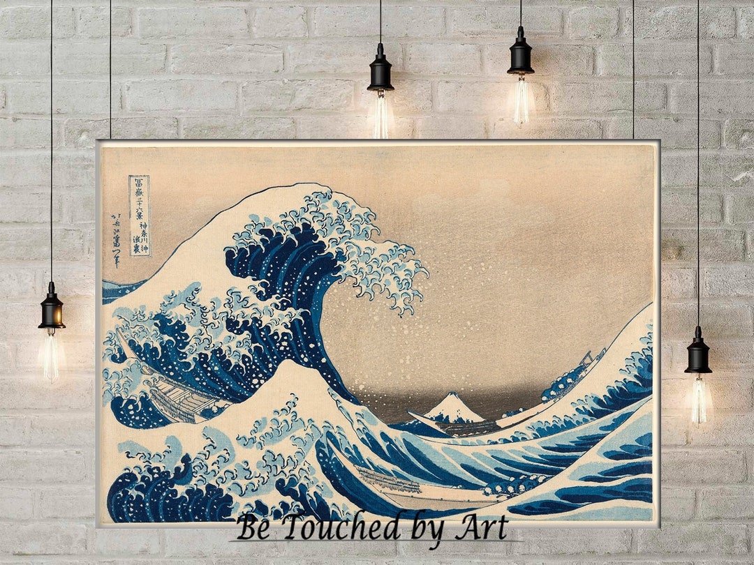 PRINTABLE ART Detailed Waves Painting Wall Decor Print Vintage Print ...