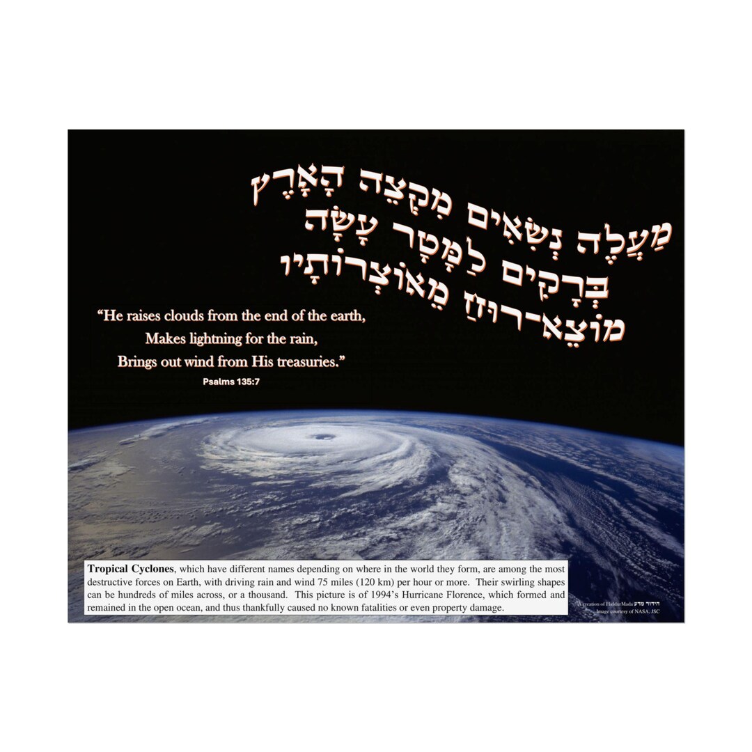Hurricane Science Rolled Poster - Psalms 135:7 - Etsy