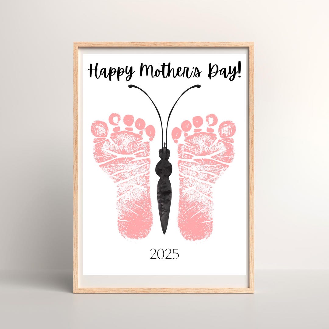 Mother's Day Butterfly Footprint Digital Art: DIY Gift for Mom ...