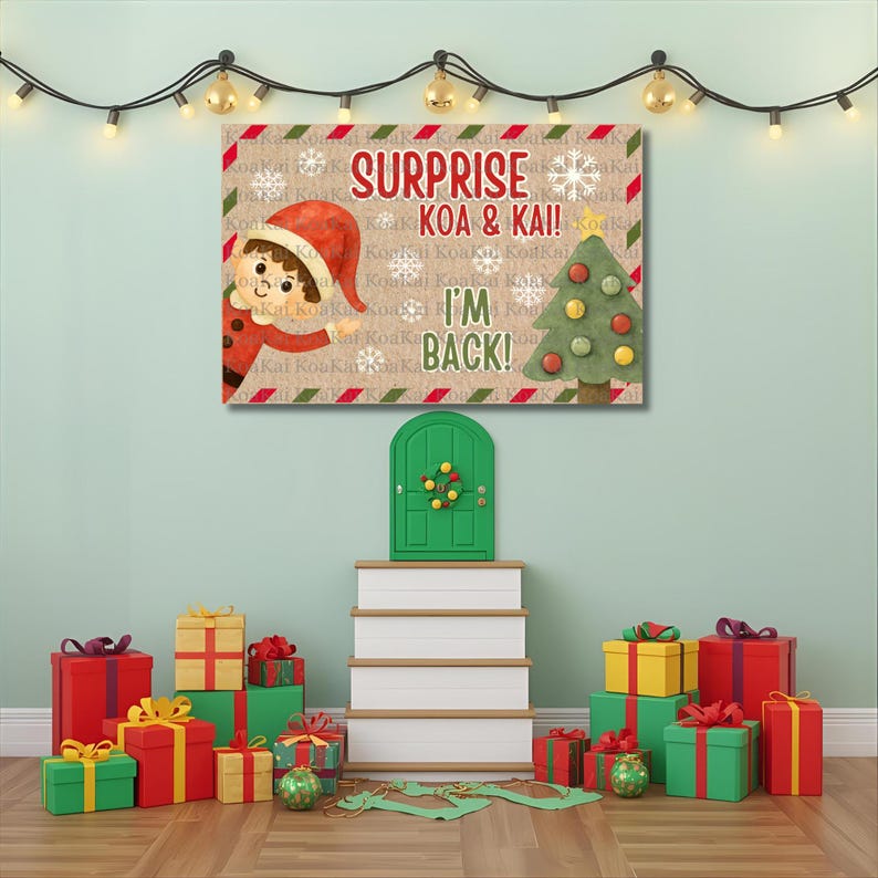 Editable Elf is Back Poster | Surprise Elf Arrival Sign | Elf Welcome ...