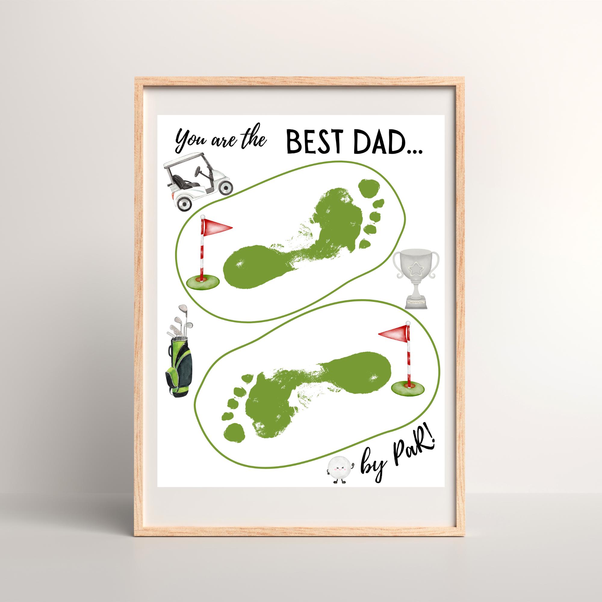 DIY Gift for Dad Father's Day Golf Footprint Craft Printable Best Dad ...