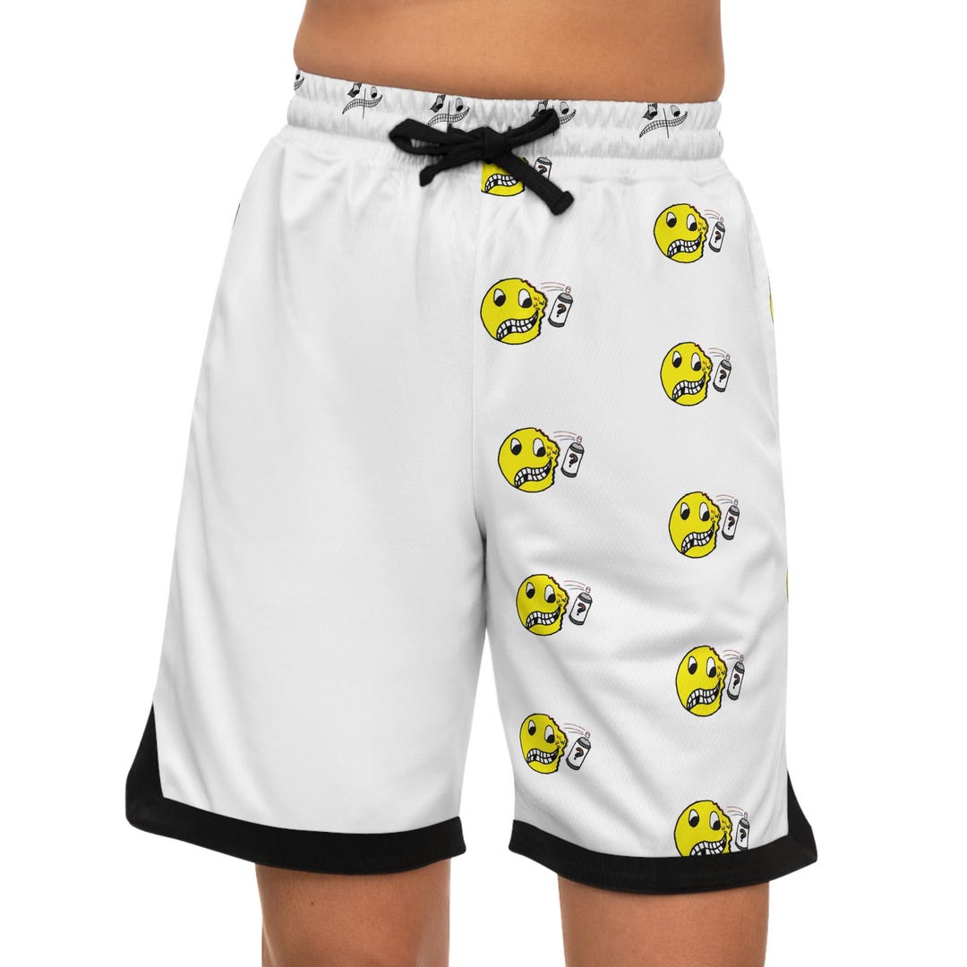 Sappy Smile Basketball Shorts Duel Emotion Smiley Face Design - Etsy