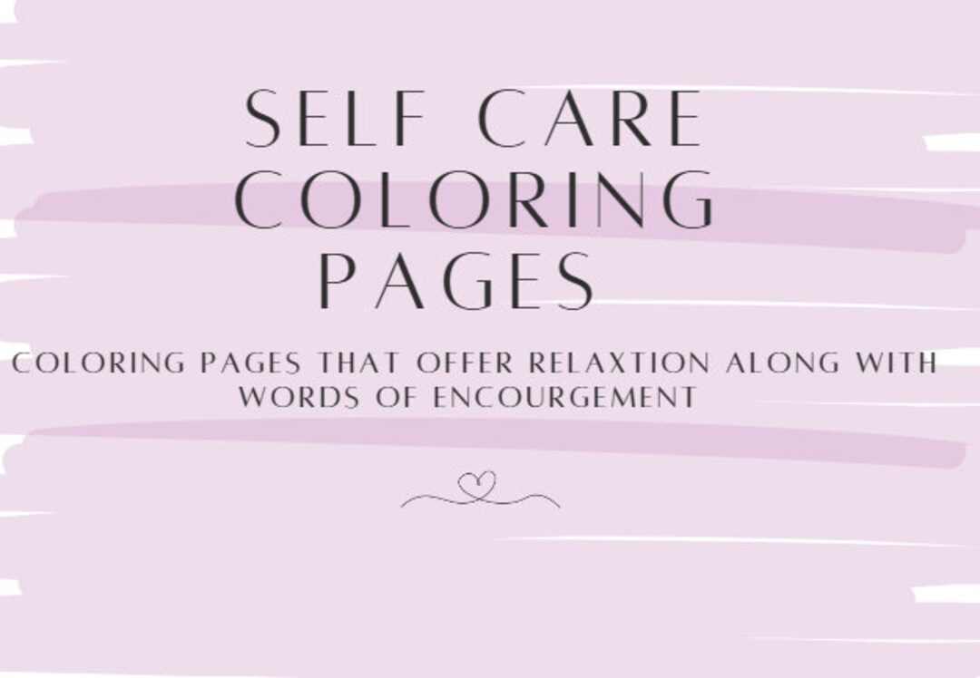 Self Care Coloring Pages - Etsy