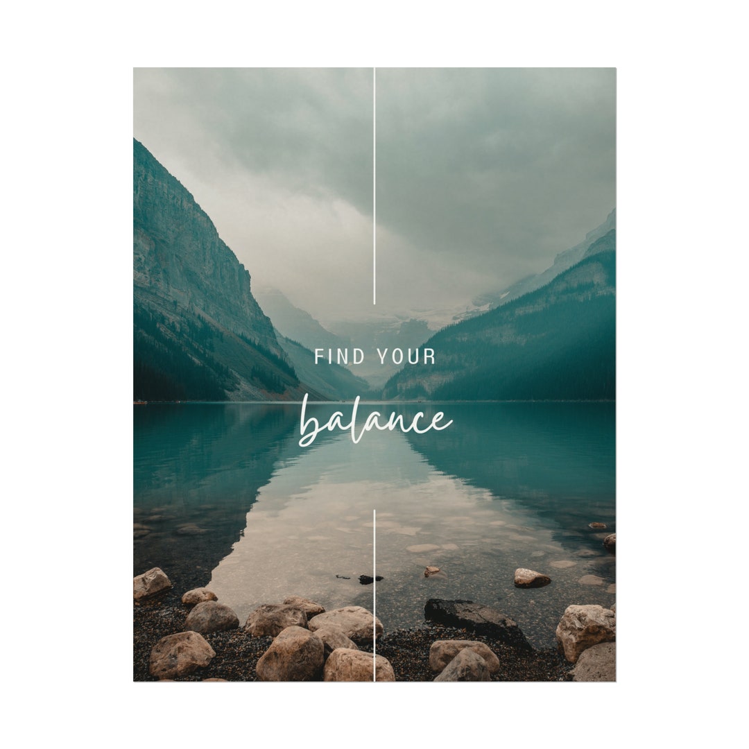 Find Your Balance Textured Watercolor Matte Poster Wall Art, Home Decor ...