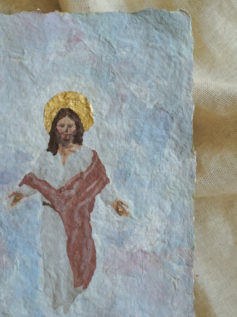 Jesus Christ Original Painting "resurrected Heavens I" Christmas Easter ...