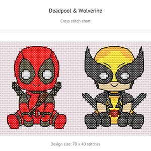 Deadpool & Wolverine PDF Pattern Cross Stitch DMC - Etsy