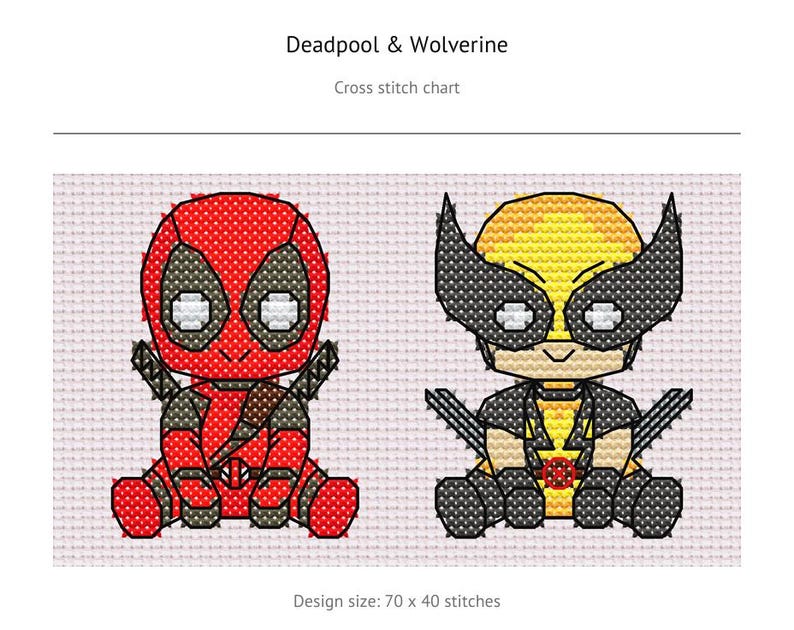 Deadpool & Wolverine PDF Pattern Cross Stitch DMC - Etsy