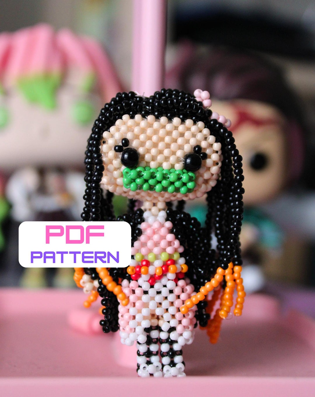 Nezuko Kamado Demon Slayer Beads Amigurumi PDF Pattern - Etsy UK