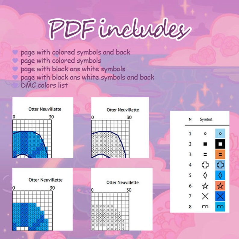Neuvillette Otter Genshin Impact PDF Pattern Cross Stitch DMC - Etsy