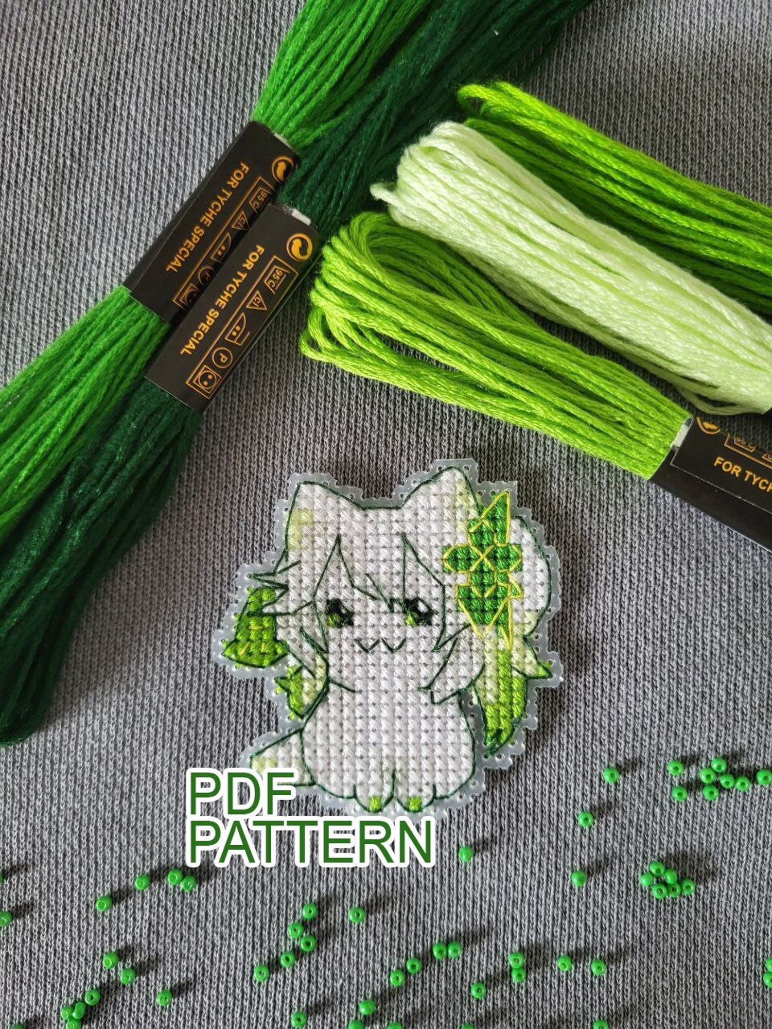 Nahida Cat Genshin Impact PDF Pattern Cross Stitch DMC - Etsy
