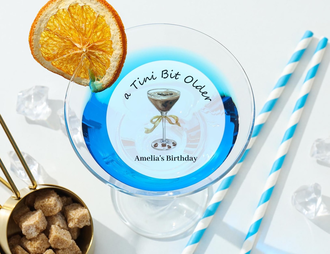 Edible Espresso Martini Drink Toppers - A Tini Bit Older Bow Birthday ...